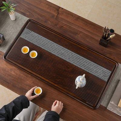 高端乌金石茶盘家用2025新款实木茶托盘办公奢石岩板茶台茶具茶海