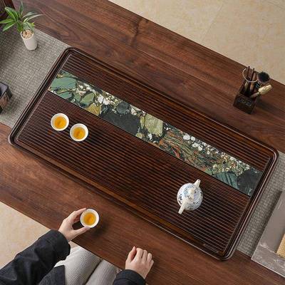 高端乌金石茶盘家用2025新款实木茶托盘办公奢石岩板茶台茶具茶海
