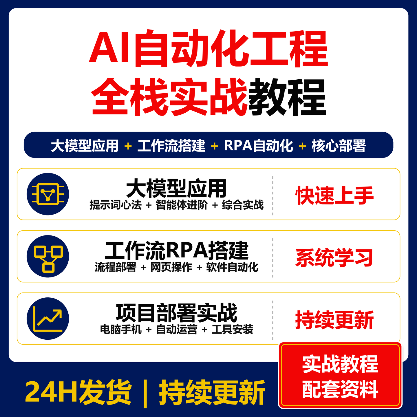 AI自动化工程全栈实战教程 大模型工作流RPA部署课程资料