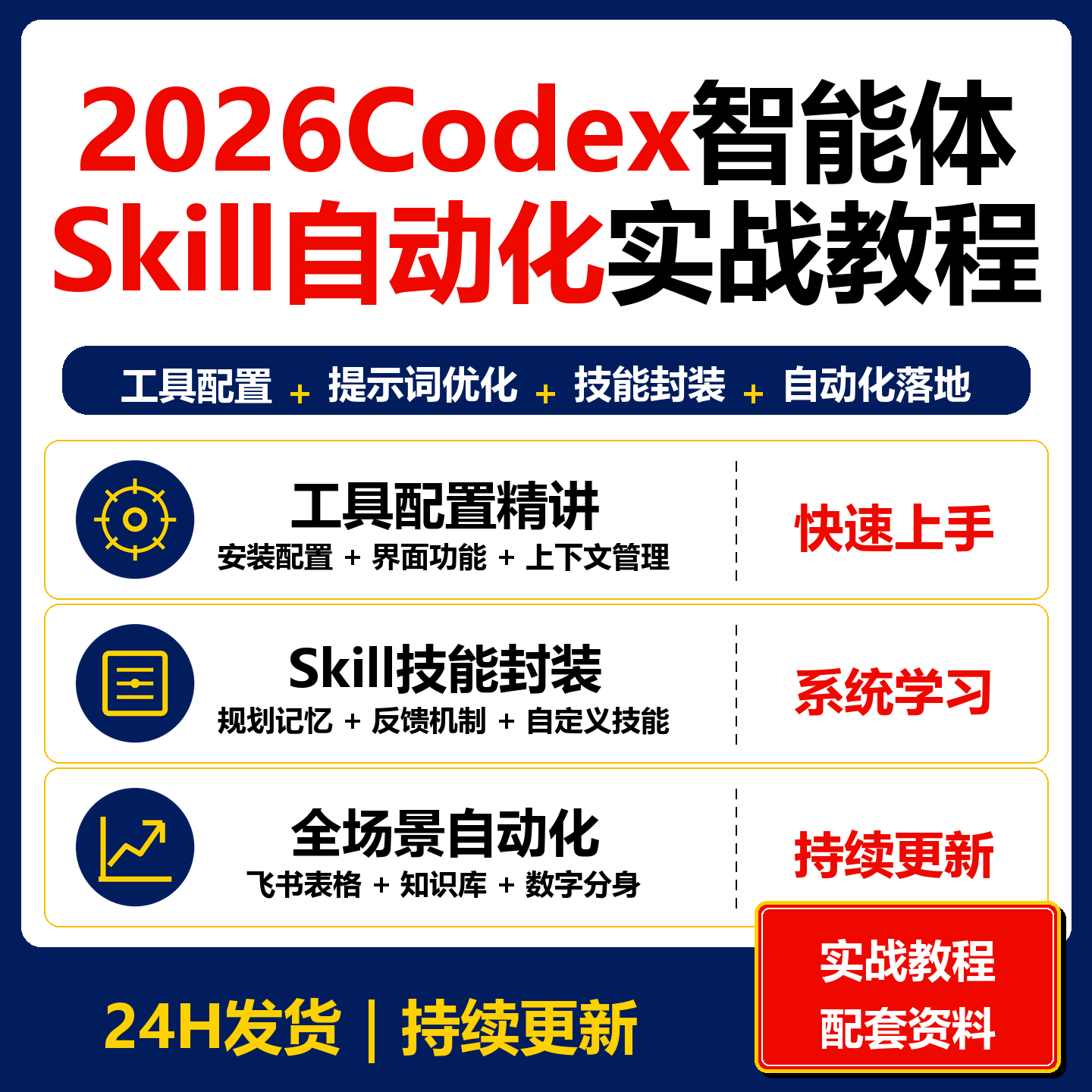 2026Codex智能体实战教程 工具配置提示词Skill自动化课程资料