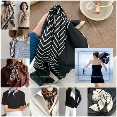 百万粉丝圈粉高级感丝巾印花简约