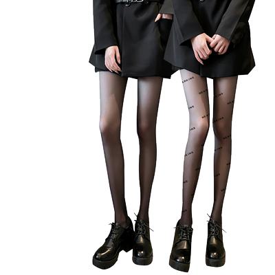 夏季超薄光腿神器字母黑丝袜