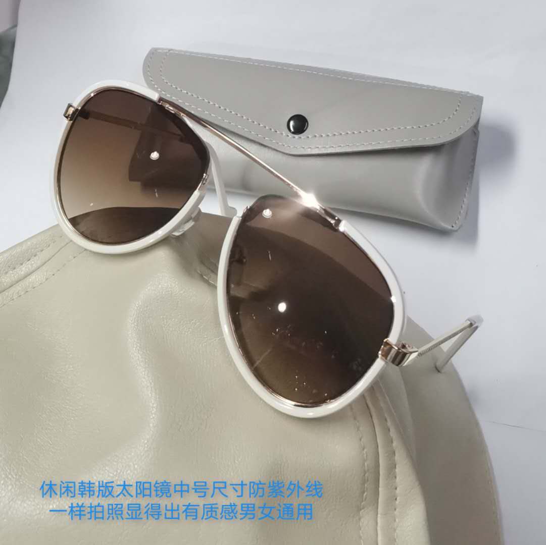复古休闲男女蛤蟆镜拍照金属太阳镜开车防紫外线UV400适中小脸