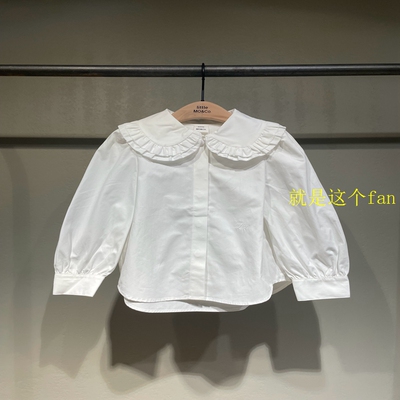 24冬女童娃娃领衬衫甜美长袖衬衣