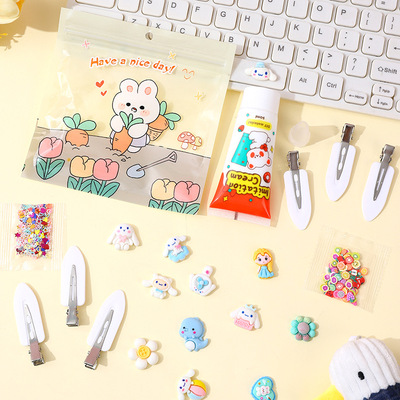 奶油胶发夹小女孩DIY儿