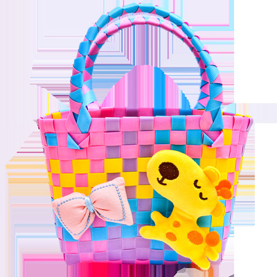 小红书彩色编织包手提包