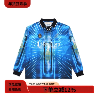 Metalwood宽松翻领长长袖足球衣