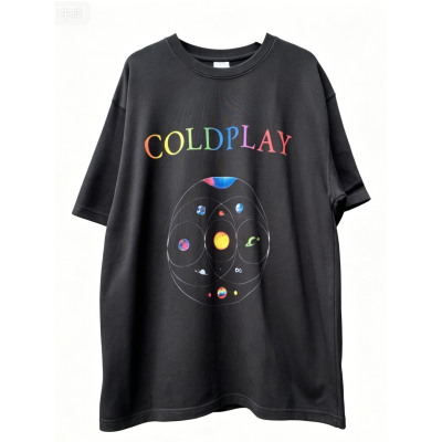 Coldplay酷玩乐队美式重磅短袖