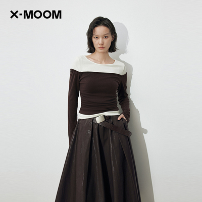 春季新款撞色假两件针织衫