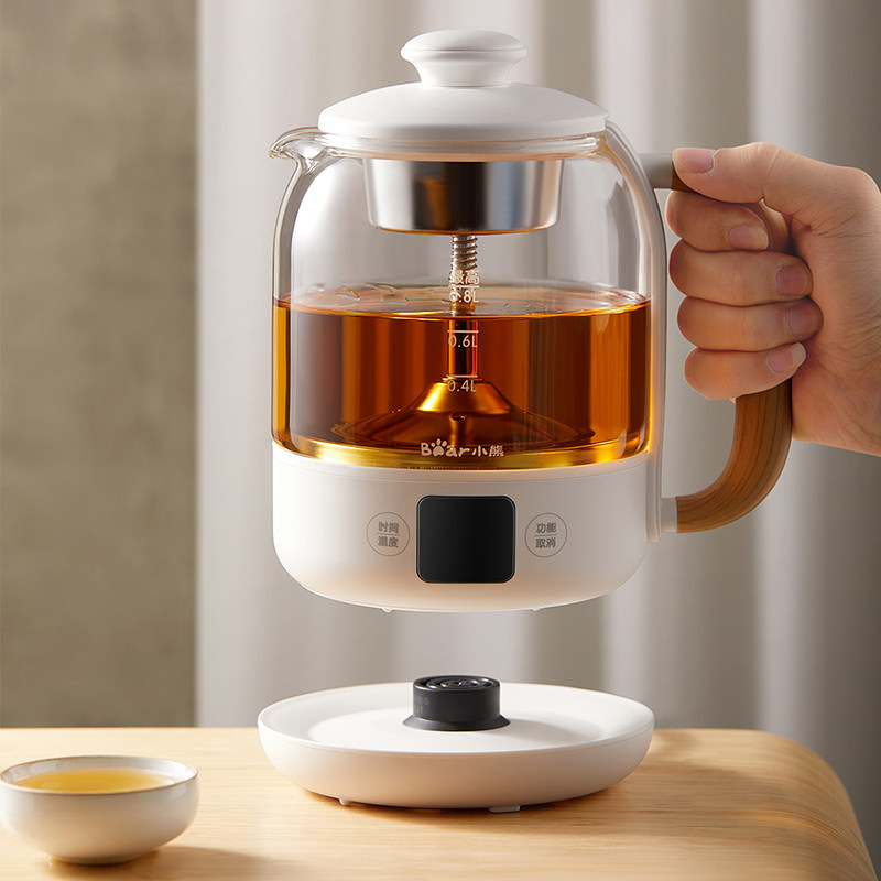 小熊煮茶器养生壶家用小型黑茶煮茶壶全自动蒸汽蒸茶器玻璃花茶壶_虎窝淘