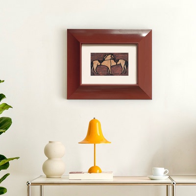 常玉双马 中古小众装饰画客厅沙发背景挂画卧室餐厅新中式书房画