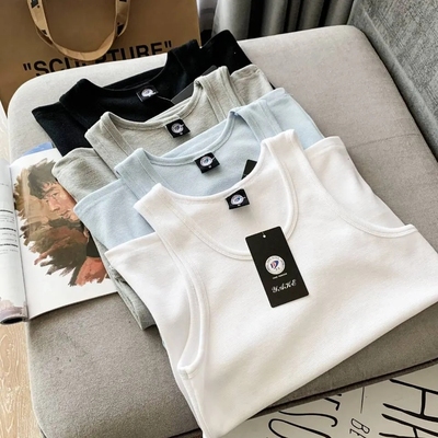 罕见华夫格面料背心宽松夏季