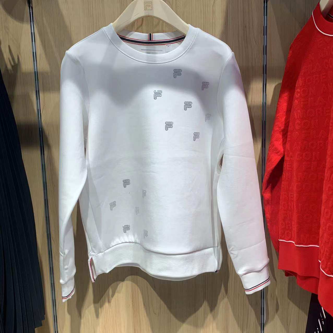 斐乐fila正品2022春新款女装针织休闲圆领套头卫衣F11W211208F_虎窝淘