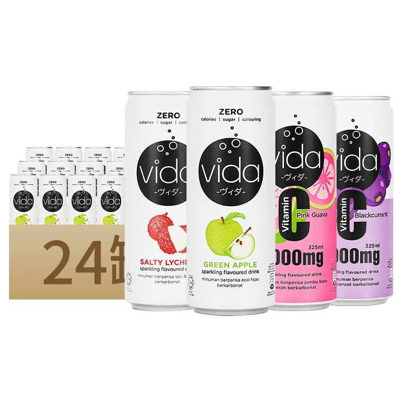 马来西亚原装进口RC零度青苹果荔枝味气泡水325ml*24果味碳酸饮料
