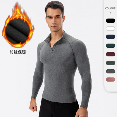 Men's autumn and winter fleece fitness sweatshirt加绒健身衣
