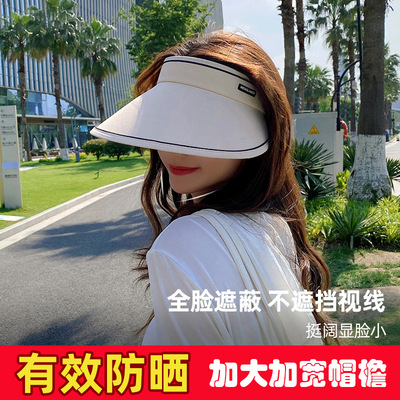 Sunscreen hat with UV protection and large brim for women