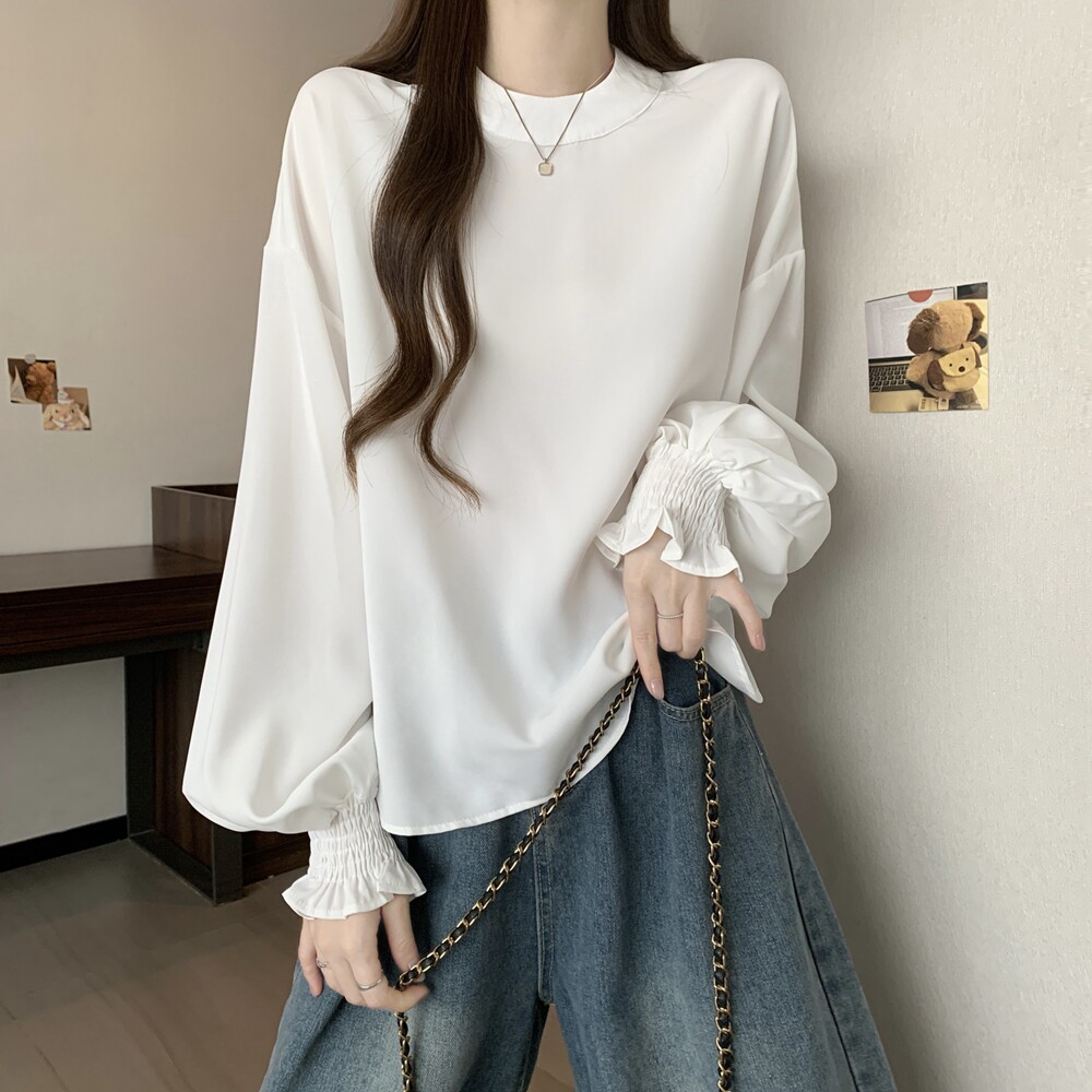 春装新款外单外贸韩国韩版东南亚长袖打底衫衬衫衬衣外套上衣