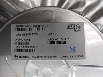 正品原装现货 SP0504BAJTG TVS 5.5VWM 8.5VC SOT353 询价为准