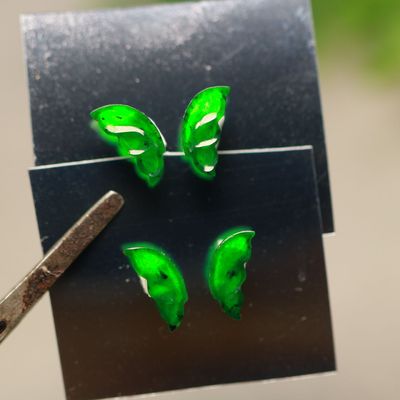 冰种天然A货翡翠蝴蝶翅膀