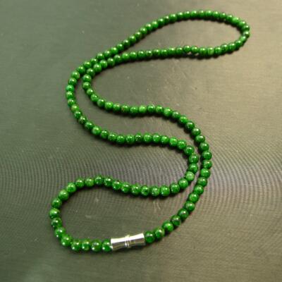 天然A货翡翠小圆珠子小米珠项链