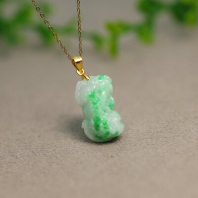 缅甸天然A货翡翠貔貅吊坠