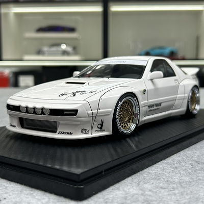 IG 马自达RX7 FC3S火箭兔PANDEM仿真树脂汽车模型收藏摆件1 18