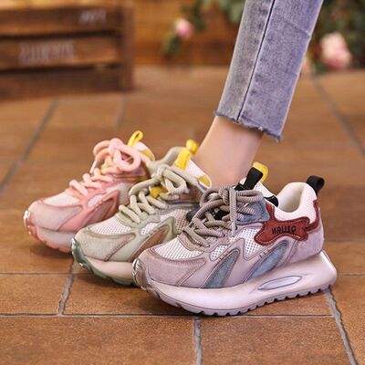 Women's mesh thick soled Forrest Gump shoes女网面厚底阿甘鞋
