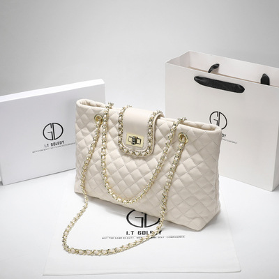 香港IT GDLEDY真皮大容量托特包包2022新款女士单肩链条包包百搭