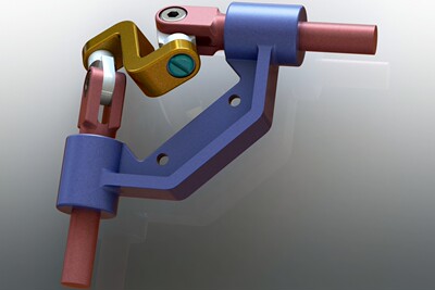 无齿轮90度匀速运动机构三维数模图纸 solidworks设计 附STEP IGS