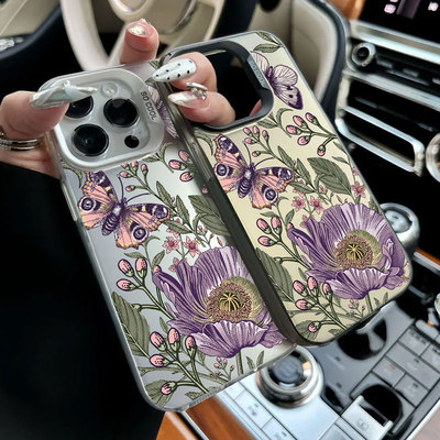 蝴蝶花朵iPhone15promax苹果16小米14手机壳p70华为nova12适用vivos18防摔opporeno9红米note13三星s24ultr女