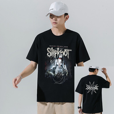 数码直喷定制活结乐队slipknot重磅纯棉T恤240G印花短袖街头男女