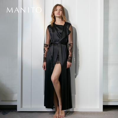 MANITO/曼尼陀性感真丝睡袍