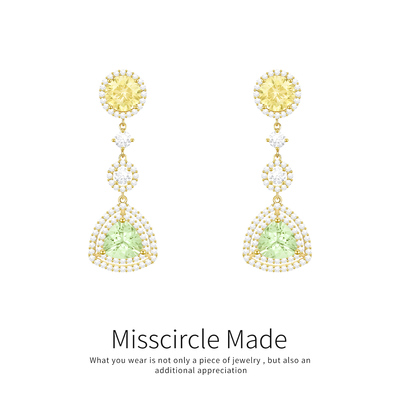 瑟可独特漂亮黄绿撞色水滴耳环女生高级感轻奢2026新款巨好看甜美