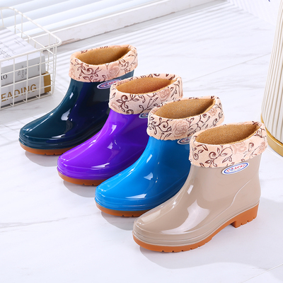 牛筋底雨鞋短筒保暖轻便雨靴女