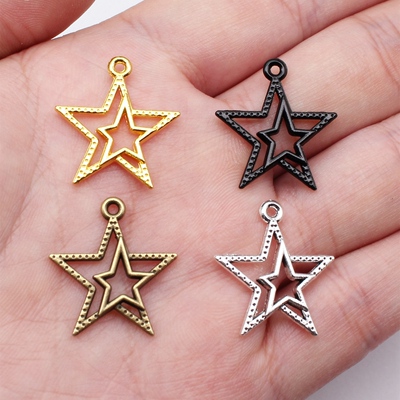 20个/包 23x20mm 多色DIY饰品配件 星星吊坠 ABD-C10420