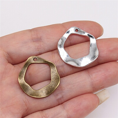 10个/包 24x25mm 多色不规则环形耳环挂坠耳环连接件 ABD-C11251