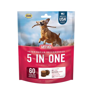 美国直邮 VetIQ 5-in-One Supplement 狗用5合1补剂免疫支持 60粒