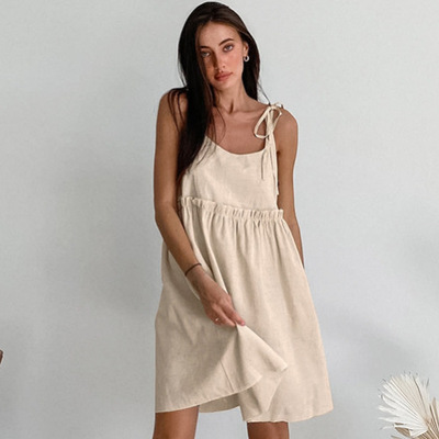 睡衣家居服女Women Cotton Linen Sleepwear Nightdress Homewear