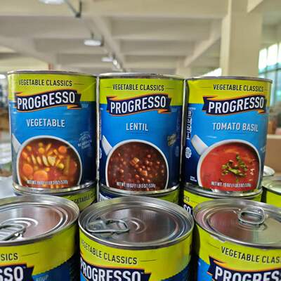 美国Progresso进口速食浓汤538g番茄罗勒杂菜扁豆即食西餐罐头汤
