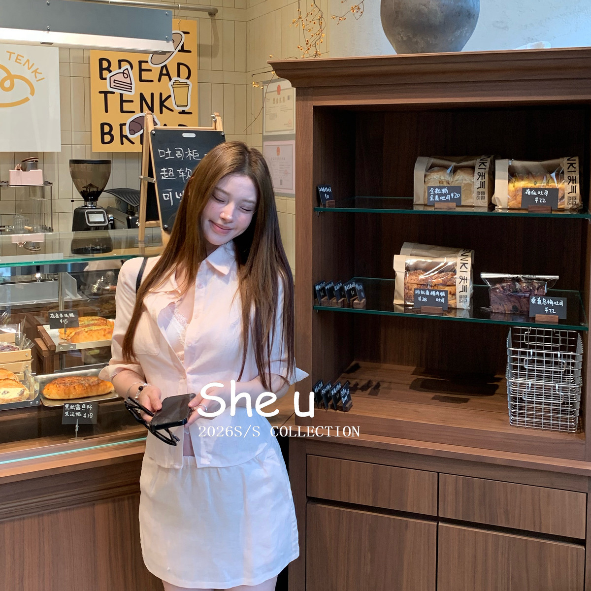 SHE U-+防走光夏日多色百搭的棉麻浅腰半身裙(只卖半身裙)RT80048