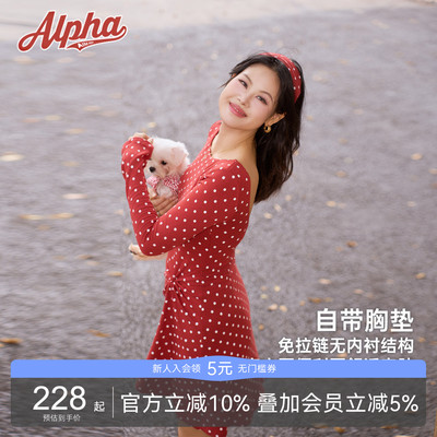 肉肉消失术波点裙法式连衣裙