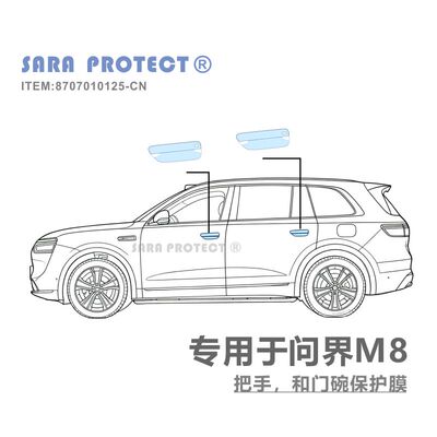 专用于问界M8 车门把手 门碗 外门槛 TPU保护膜 汽车配件改装