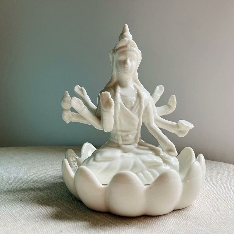 出口订单精致优雅千手观音造型工艺品陶瓷摆件创意首饰盒
