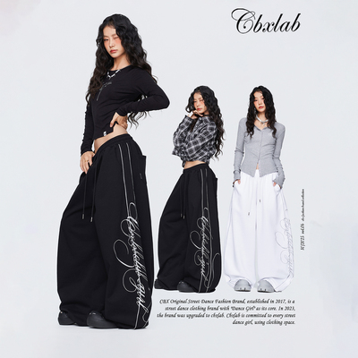 CBXLAB街舞潮牌侧缝反光夹条亲肤运动裤嘻哈街头美式宽松休闲长裤