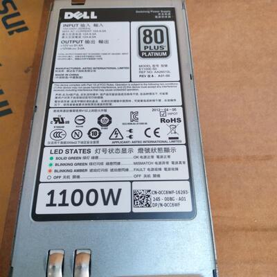 原装 DELL R620 R720 R720XD服务器 1100W电源 YT39Y CC6WF
