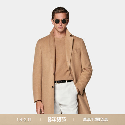 25秋冬新品SUITSUPPLY-驼色驼绒商务休闲大衣外套