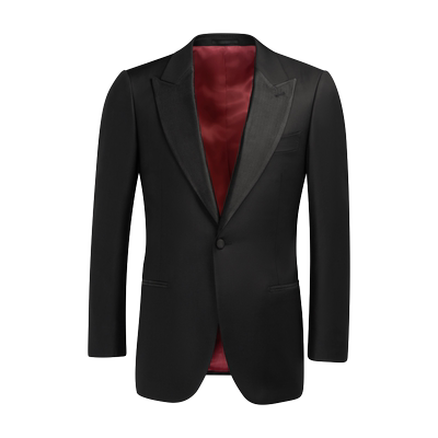 SUITSUPPLY黑色S110支羊毛外套礼服西装上衣经典款