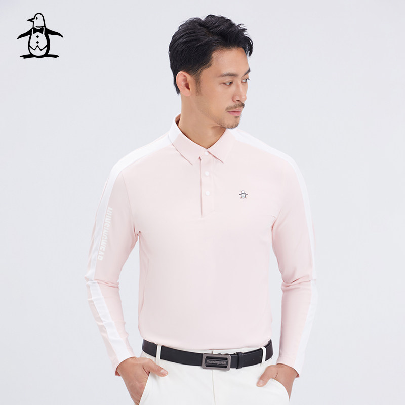 MUNSINGWEAR万星威男士春夏高尔夫运动翻领长袖Polo衫卫衣
