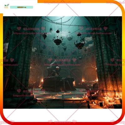 UE5 虚幻5 无边无尽黑暗地牢骷髅雕像铜鼎锁链石柱蜡烛场景3D模型