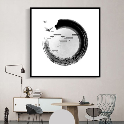 新中式风客房别墅走道水墨挂画